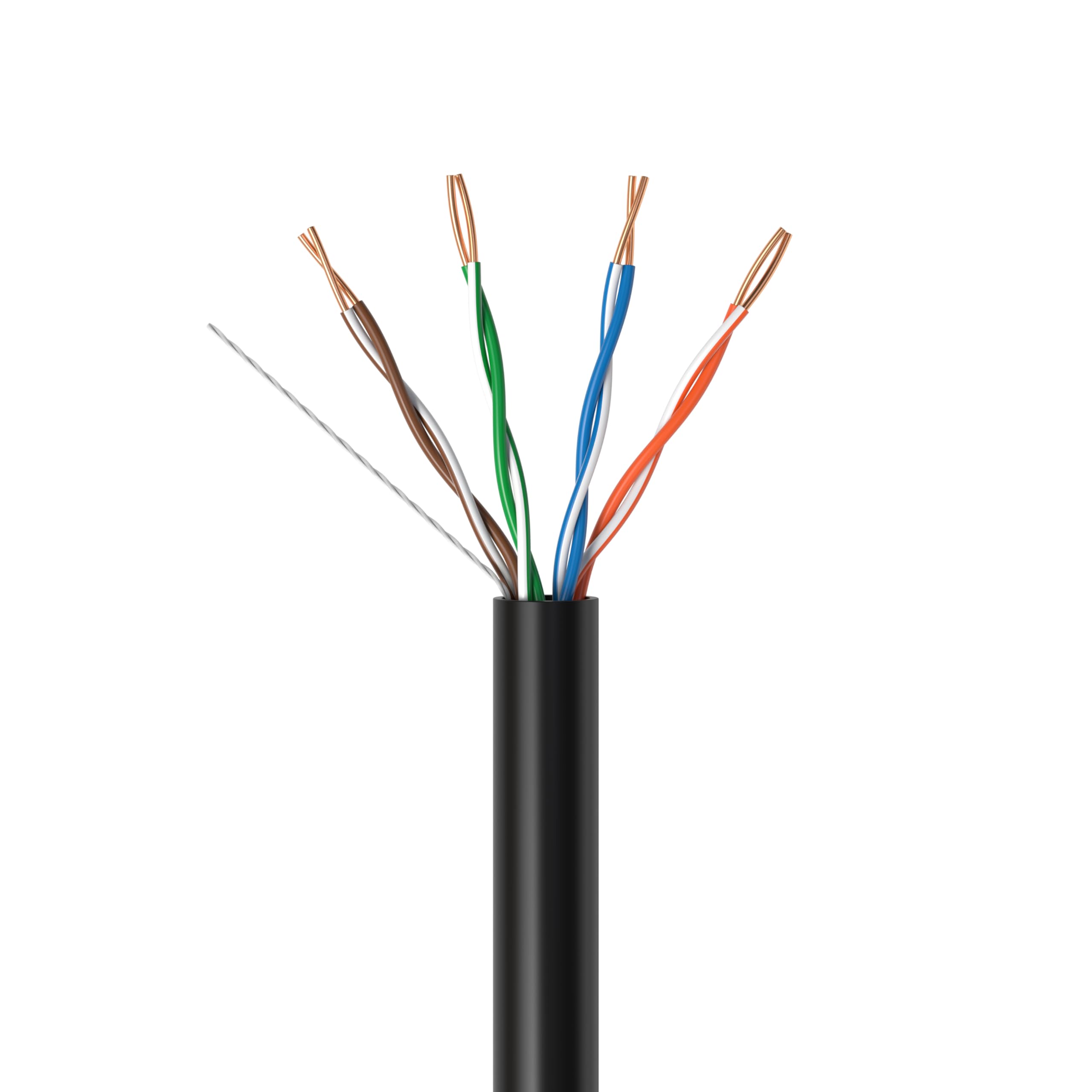 1000ft Cat5e Solid 24AWG Cable UTP Cat5 Bulk Pull Box Network Copper Clad Aluminum Wire (Unshielded (UTP), Black)