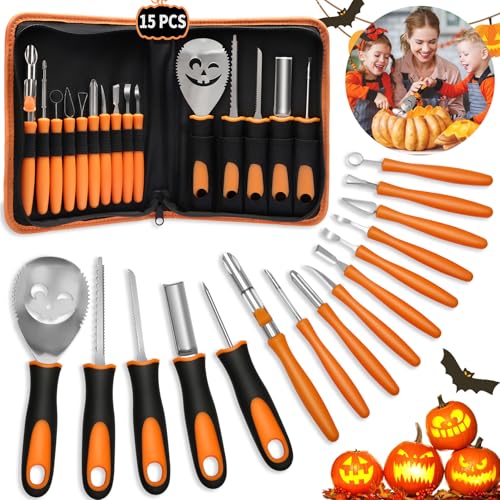 365park Pumpkin Carving Kit,11PCS Carvable Pumpkin Carving Tools for Halloween Decorations,Heavy Duty Stainless Steel Pumpkin Carving Tools Set Gift for Halloween
