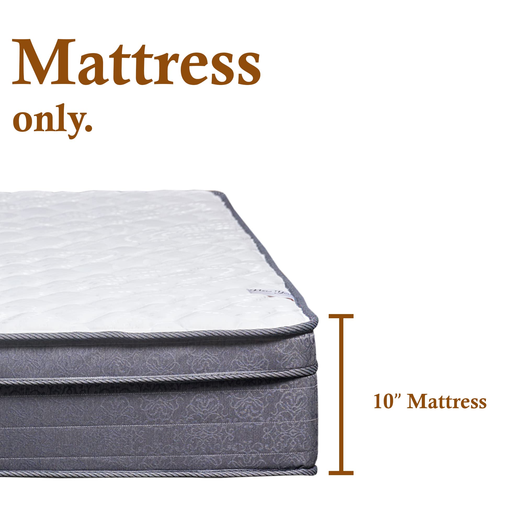 11-Inch Medium plush Foam Encased Hybrid Eurotop Pillowtop Innerspring Fully Assembled Mattress, Good For The Back
