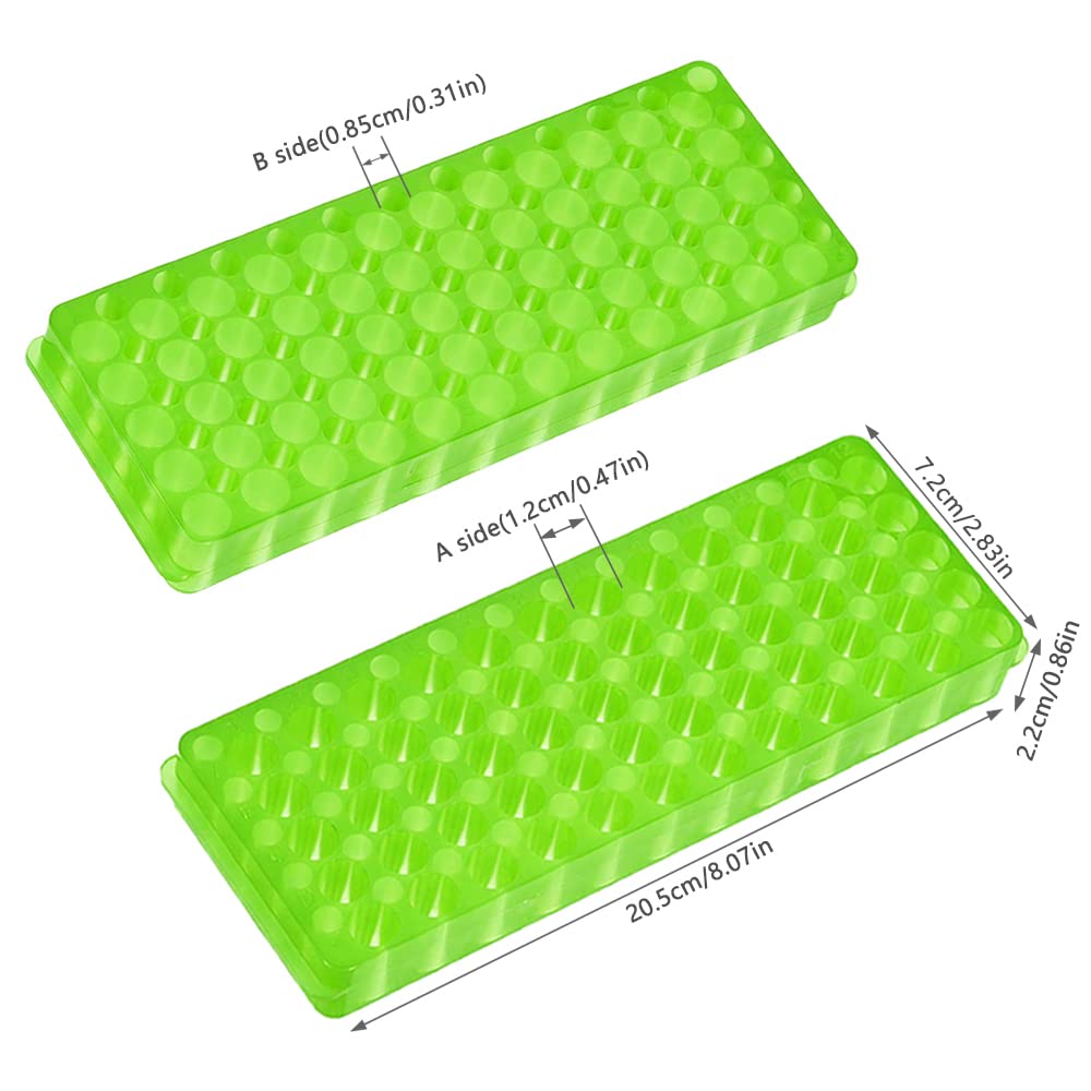 1Pcs Tube Rack,Microcentrifuge Tube Rack, Double-Sided Plate Centrifugal Pipe Rack, for 0.5ml-2ml Centrifugal Pipe, 60 Holes (Green)