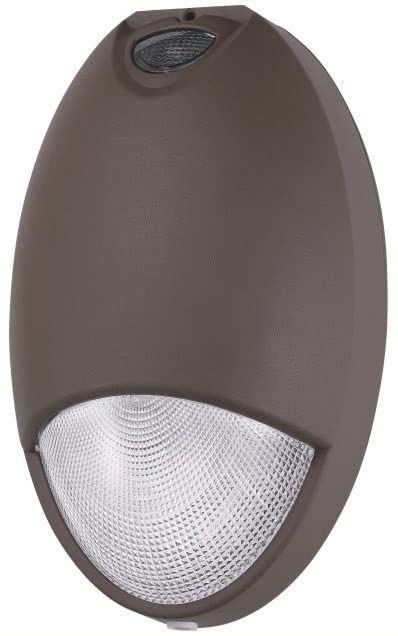 12W LED Emergency Light with Battery Backup and Photocell, Aluminum Housing with Bronze Finish. 5000K Daylight. Suitable for Outdoor Wet Location (IP65).