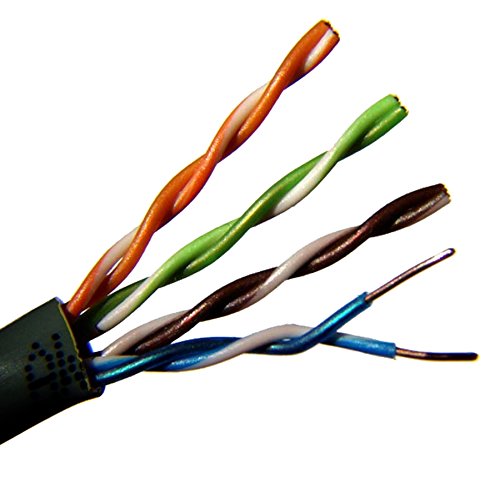 150ft Black Direct Burial Underground CAT5e Cable Gel Coated for Moisture and Soil Acidity Tolerance with NO RJ45 Fittings Attached