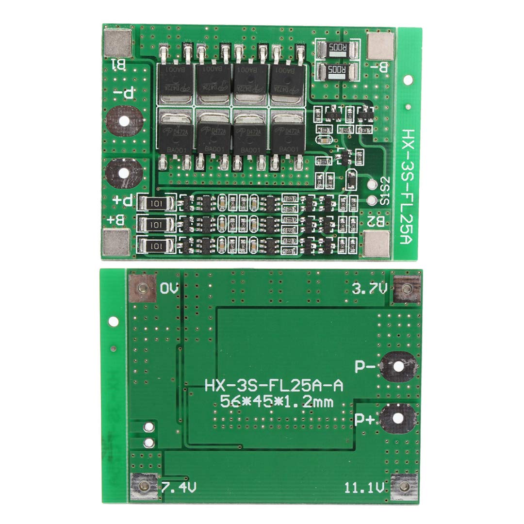 2Pcs 3S 11.1V 12.6V 25A W/Balance 18650 Li ion Lithium Battery PCB Protection Board