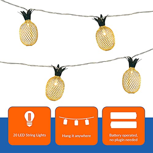 20LED Solar String Lights Outdoor, 16ft Metal Pineapple Shape Solar Garden Light, Waterproof Solar Powered Hanging Light for Outdoor Garden Decoration Home Party Lamp