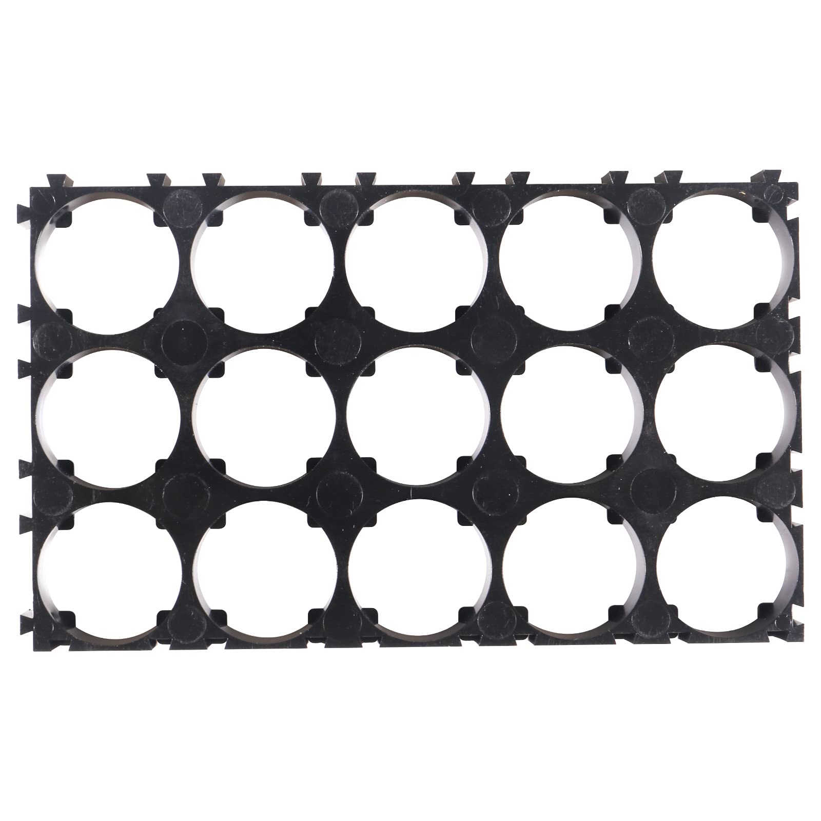 15Pcs 18650 Lithium Battery Cell Holder 3x5 Cell Spacer Bracket Stand Battery Storage Box Protection Board Cylindrical Battery Pack Safety Anti Vibration Plastic Case Box for DIY Fixed 18650 Battery
