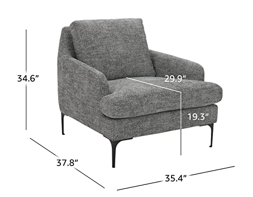 Amazon Brand β Rivet Modern Living Room Accent Chair with Metal Legs, 35.4"W, Dark Gray