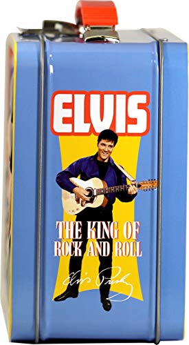 AQUARIUS Elvis Retro Fun Box - Sturdy Tin Storage Box with Plastic Handle & Embossed Front Cover - Officially Licensed Elvis Merchandise & Collectible Gift for Kids, Teens & Adults