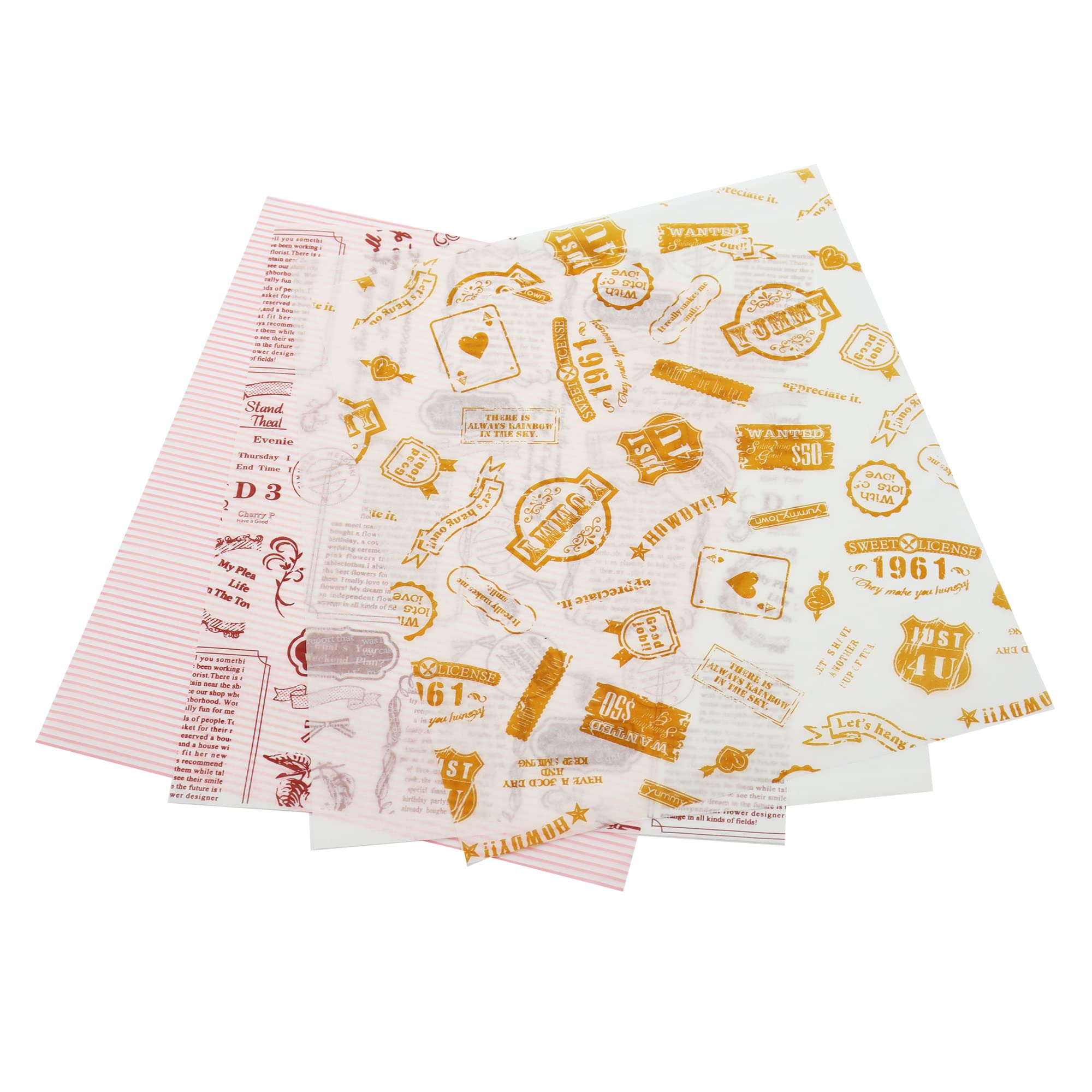 100 sheets Wax Paper Sheets Deli Wraps Basket Liners Deli Paper Sheets Squares Baking Paper Colored Parchment Paper Greaseproof for Food,Handmade Soap,Cookies and Carmels⦠(Pink)