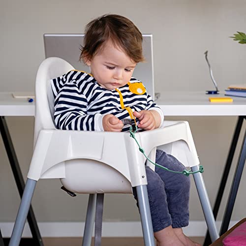 4 Pack Pacifier Clip, Toy Safety Straps, Conch Design Silicone Adjustable Baby Pacifier Teether Straps, 4pcs Toddler Toy Bottle Harness Straps for Strollers, High Chair, Cribs, Bags, BPA Free