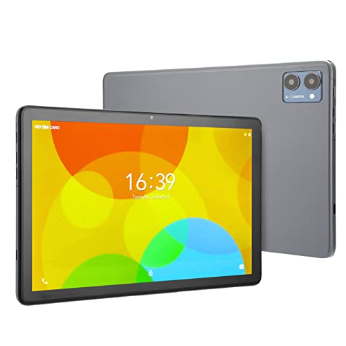 10.1 Inch Tablet, Dual Cameras Dual Speakers HD Tablet Octa Core 2.4G 5G WiFi for Android 11 for Work (Grey)
