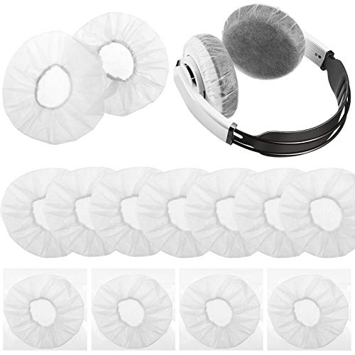 200 Pieces Disposable Headphone Covers Sanitary Headphone Ear Covers Non Woven Earpad Covers Headphone Covers for Most On Ear Headphones with 8.5 to 10 cm Earpads (L, 11 cm/ 4.3 Inch)