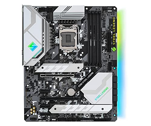 ASRock Z590 Steel Legend Compatible with Intel 10th and 11th Generation CPU (LGA1200) Z590 with Chipset