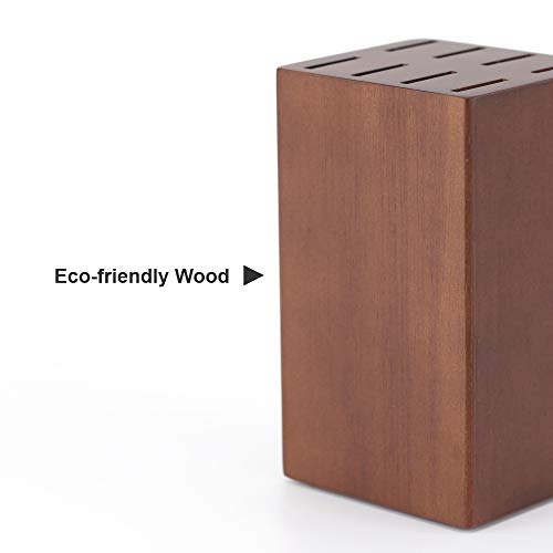 5.5“ Steak Knife Block Holder without Knives with 8 Slots - Eco-friendly Wooden Steak Knife Storage Block only - Space Saver-Compact Design Steak Knives Organizer -by KITCHENDAO