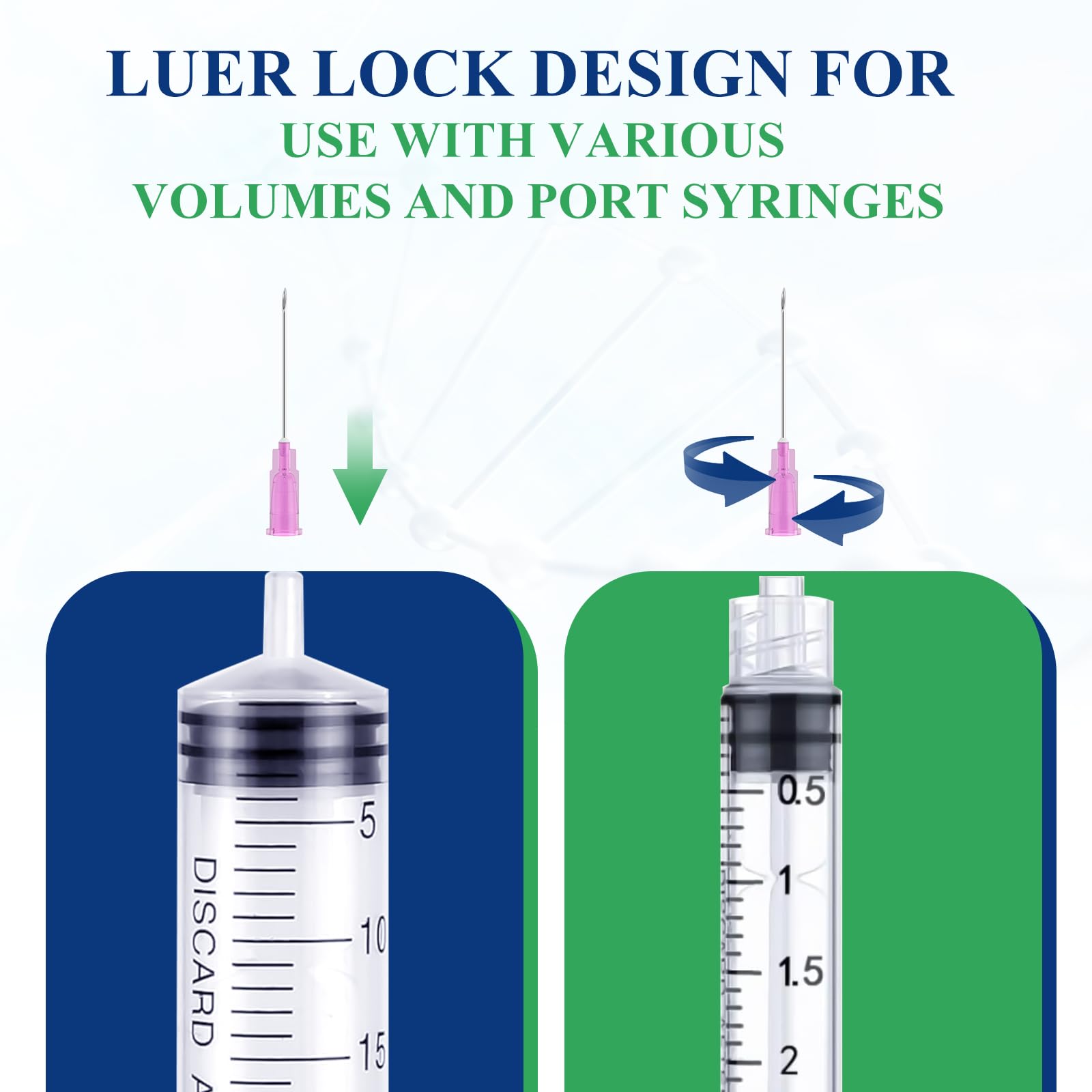 100Pcs 18G 1.5 Inch (38MM) Luer Lock Needle Scientific Lab Tools for Measuring, Refilling Ink, Industrial and Crafts Individually Packed