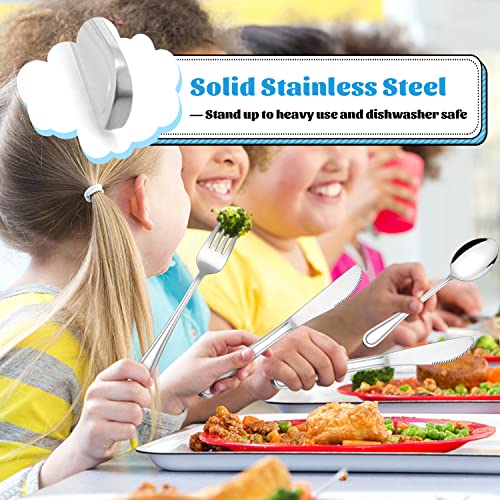 12-Piece Kids Silverware, E-far Stainless Steel Toddler Kids Utensils Safe for Preschooler/Children, Includes 4 Forks 4 Spoons 4 Knife, Slimline Adult Look & Small Size, Rust Free & Dishwasher Safe