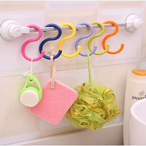 12pcs(2 Packs) S Shaped Colorded Plastic Hanging Hooks,Shirt/Towel/Dress/Clothes Hanger Hook Home Kitchen Accessories (12)