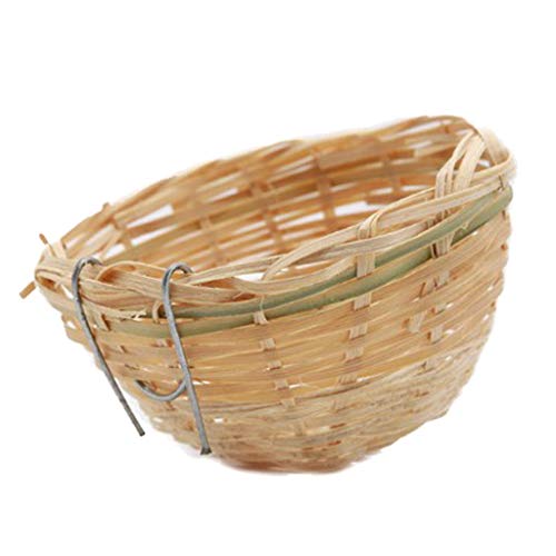 freneci 10pcs Bamboo Weaving Canary Birds Nest Handmade Hatching Breeding Nest