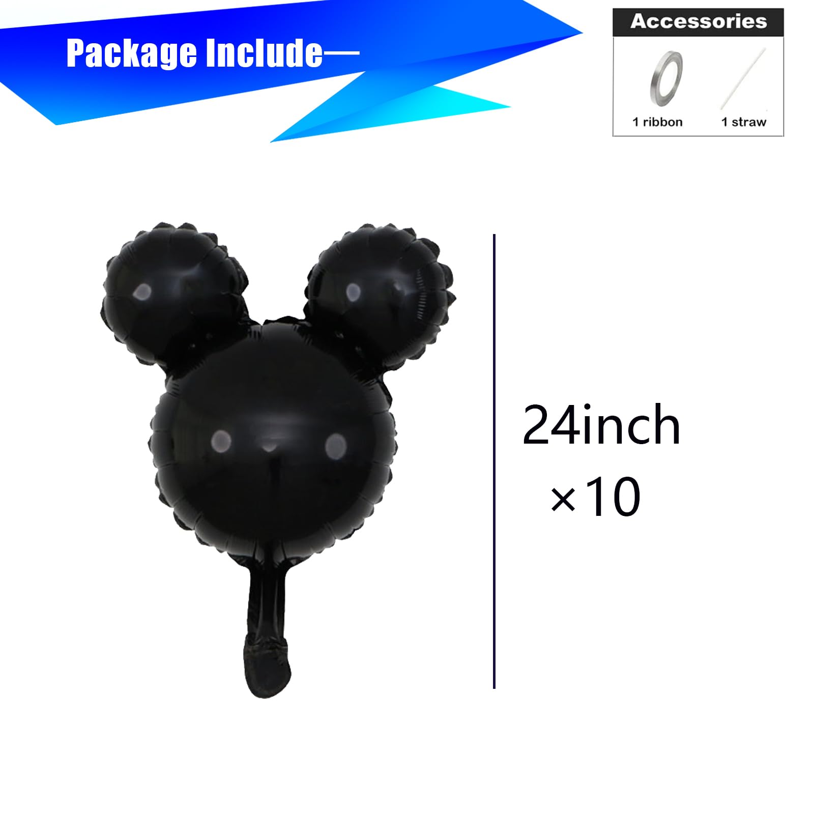 10pcs 24inch Black mickey mouse mylar balloons,mickey mouse birthday party decorations balloon,mickey mouse birthday party supplies