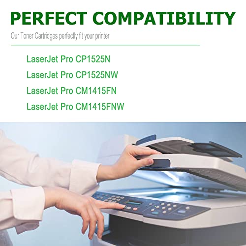 128A Black Toner Cartridges (2-Pack) Replacement for HP128A CE320A Pro Color CP1525n CP1525nw CM1415fnw CM1415fn Printer Ink