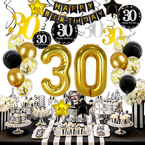 30th Birthday Decorations for Men Women 30th Birthday Party Decor 30 Years Old Birthday Decorations Balloons Over The Hill Party Supplies 30th