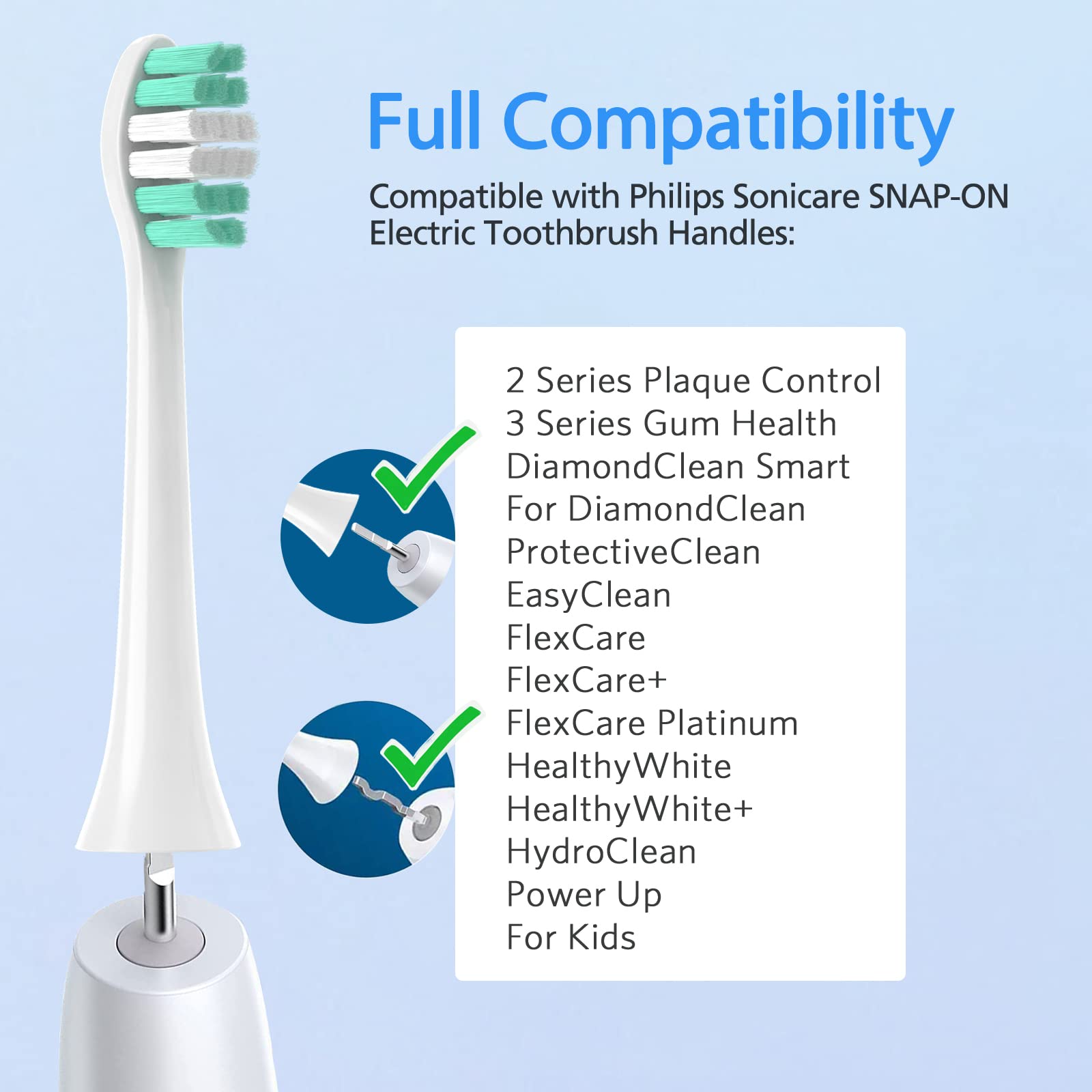 10 Pack Replacement Toothbrush Heads for Philips Sonicare Replacement Heads, for Phillips Sonicare Replacement Brush Head, Electric Toothbrush Heads for Sonic Care Brush,White