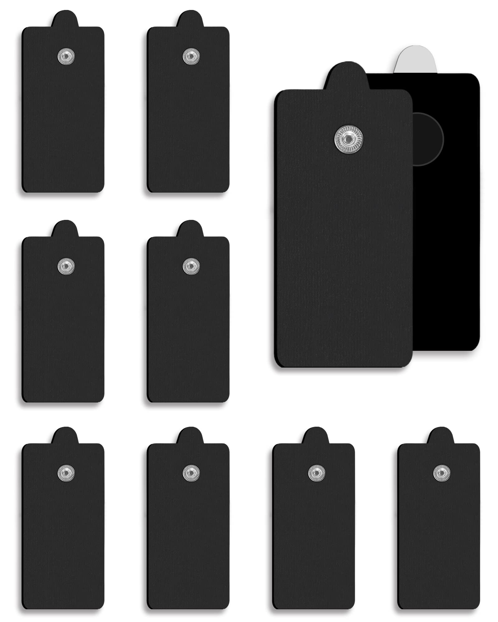 10-Pack TENS Unit Replacement Pads, 1.8"X3.8" Rectangular Snap TENS Electrode Pads with self-Adhesion for 50 Times, AVCOO Latex-Free TENS Pads Compatible with TENS EMS Devices Use 3.5mm Button Leads