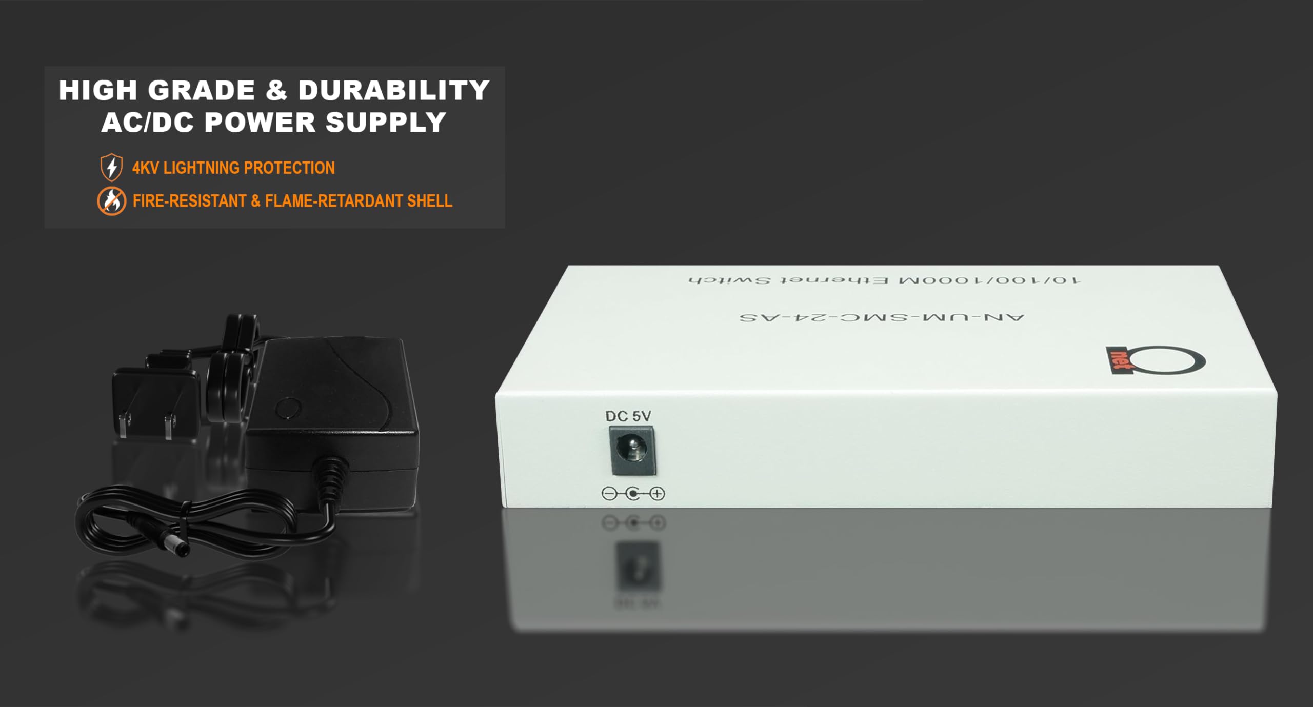 2 x Open SFP Slot + 4 x UTP Cat5e/Cat6 10/100/1000 Copper Ports - Gigabit Ethernet - Fiber Media Converter - Mini Switch - AutoSensing - SFP Slot Supporting Any Mini GBIC/SFP Gigabit Type