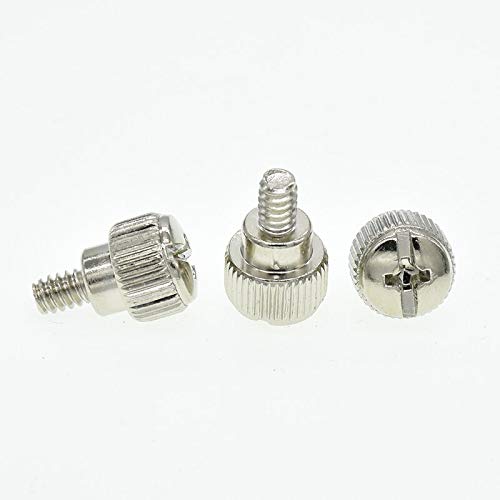10Pcs 6#-32x5 for Computer PC Case Cooling Round Toolless Adjustment Screw Thumbscrews Thumb Screw M3.5 - (Silver) SCRW-194542