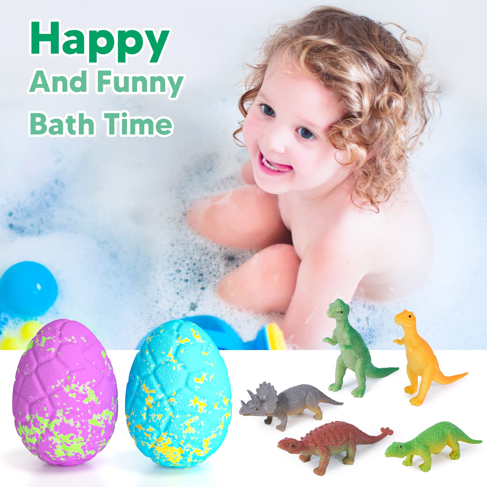 16 Pack Dinosaur Bath Bombs for Kids with Surprise Inside, Dino Bath Bombs with Toys Inside for Boys Girls Toddlers, Organic Kids Bath Bombs Bubble Bath Dinosaur Bath Toys Easter Birthday Gift Set