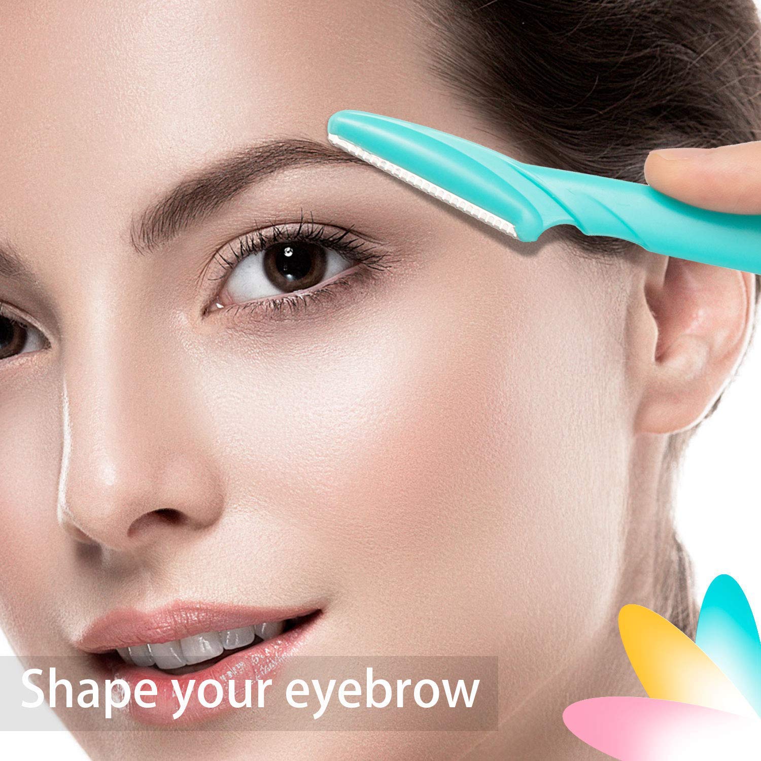 24 Pieces Eyebrow Razor Shaper Trimmer Shaver Women Men Facial Razor with Precision Cover by ACKLLR,Green Pink Yellow