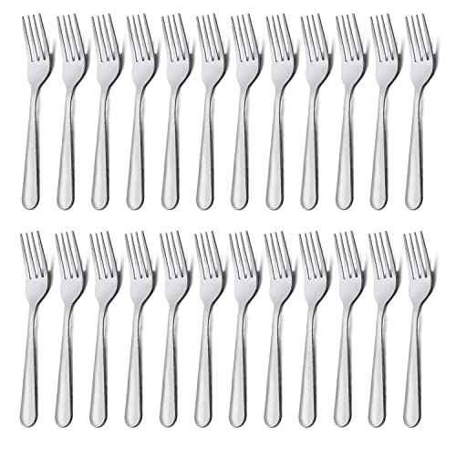 24 Pieces Dinner Forks Set (7.1 inch), Unokit Silver Stainless Steel Dinner Forks Set of 24, Forks Silverware, Flatware Forks for Home, Kitchen or Restaurant - Mirror Polished, Dishwasher Safe 