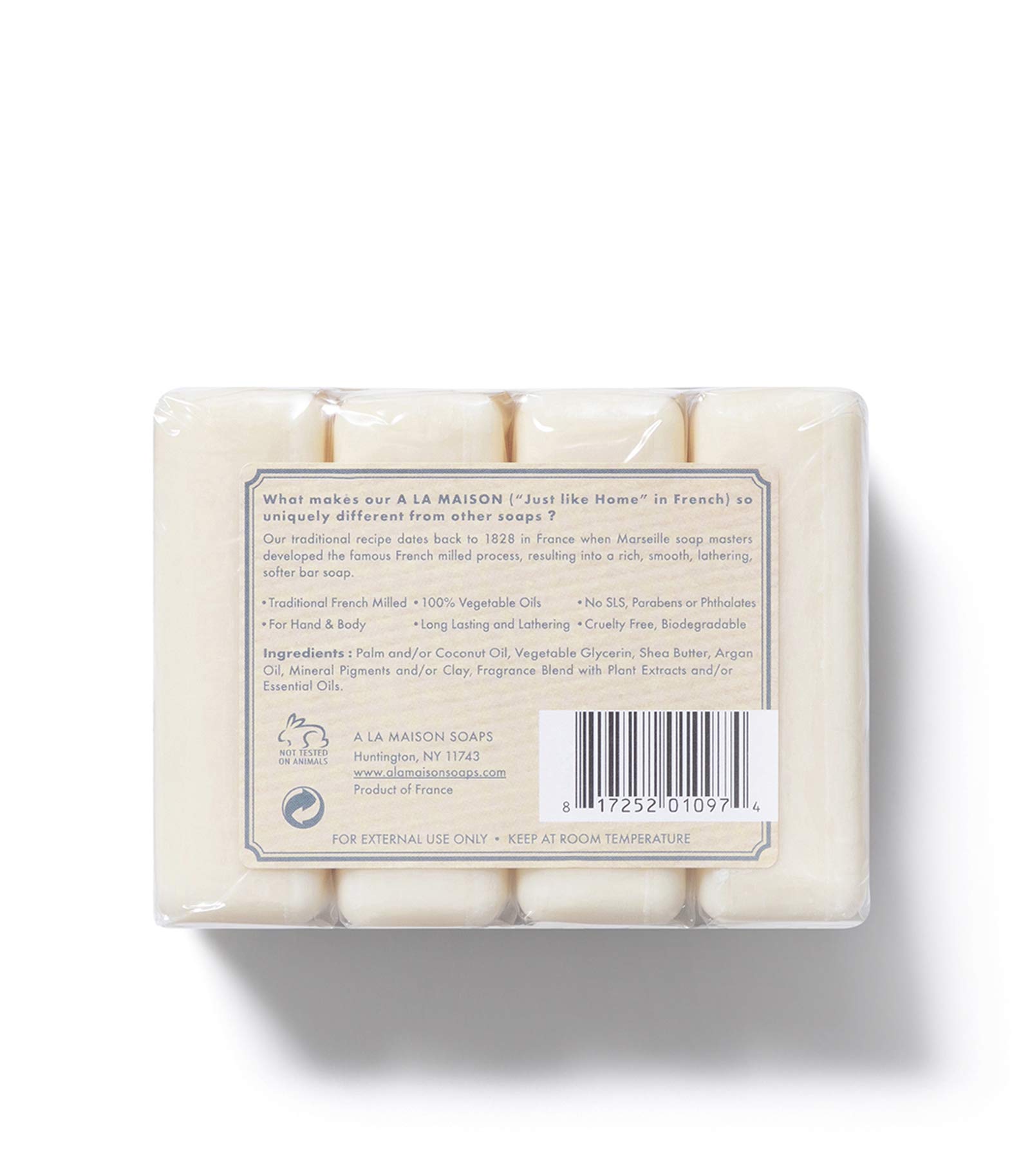 A LA MAISON Fresh Sea Salt Bar Soap - Uses: Hand and Body, Triple Milled, Essential Oils, Biodegradable, Plant Based, Vegan, Cruelty-Free, Alcohol & Paraben Free (12 Bars of Soap, 3.5 oz)