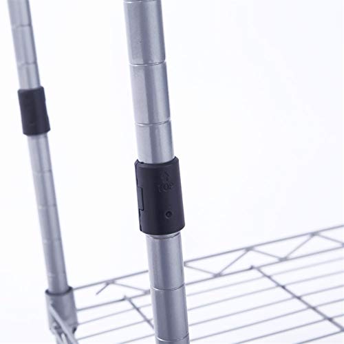 4-Wire Shelving Silver Gray Metal Storage Rack Height Adjustable Shelves, Heavy Duty Commercial Grade Steel Utility Layer Shelf Rack Organizer for Restaurant, Pantry, Kitchen Garage, 13.8"x9.8"x31.5"