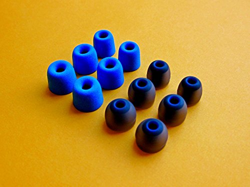 12pcs (BLMF-B)- S/M/L Premium Memory Foam and Round Replacement Eartips Earbuds Set Compatible with Jaybird Bluebuds X Earphones Headphones