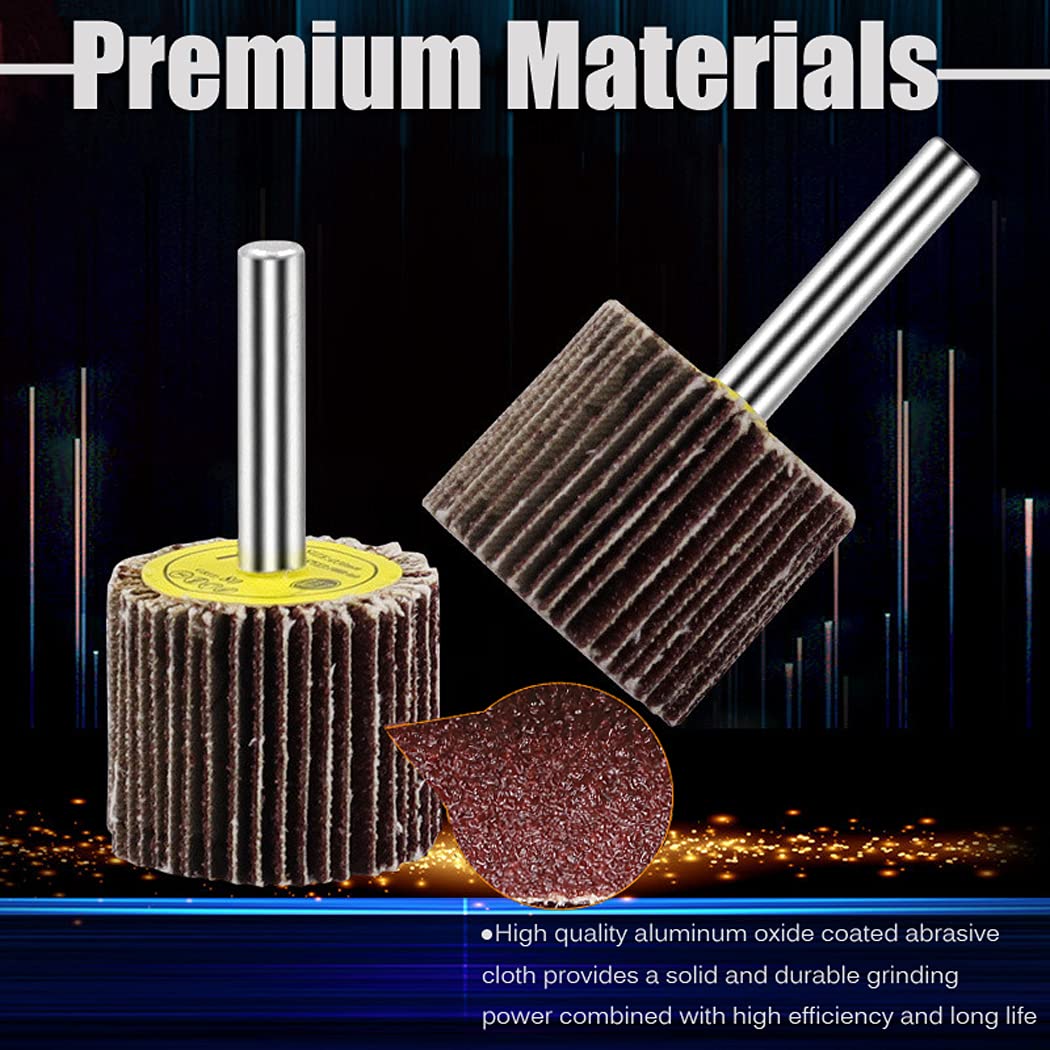12 Pcs Abrasive Flap Wheel Sander Set, 1/4”Shank Flap Sander for Drill, Flap Wheel Sander Drill Attachment, 80 Grit Flap Wheels
