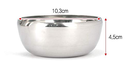 SoltreeBundle Set of 5, Korean Stainless Steel Rice Bowl with Lid Set, Korean Kitchen Restaurant, Multi-Purpose Stainless Steel Hygienic Sanitary Bowl + Lid Set