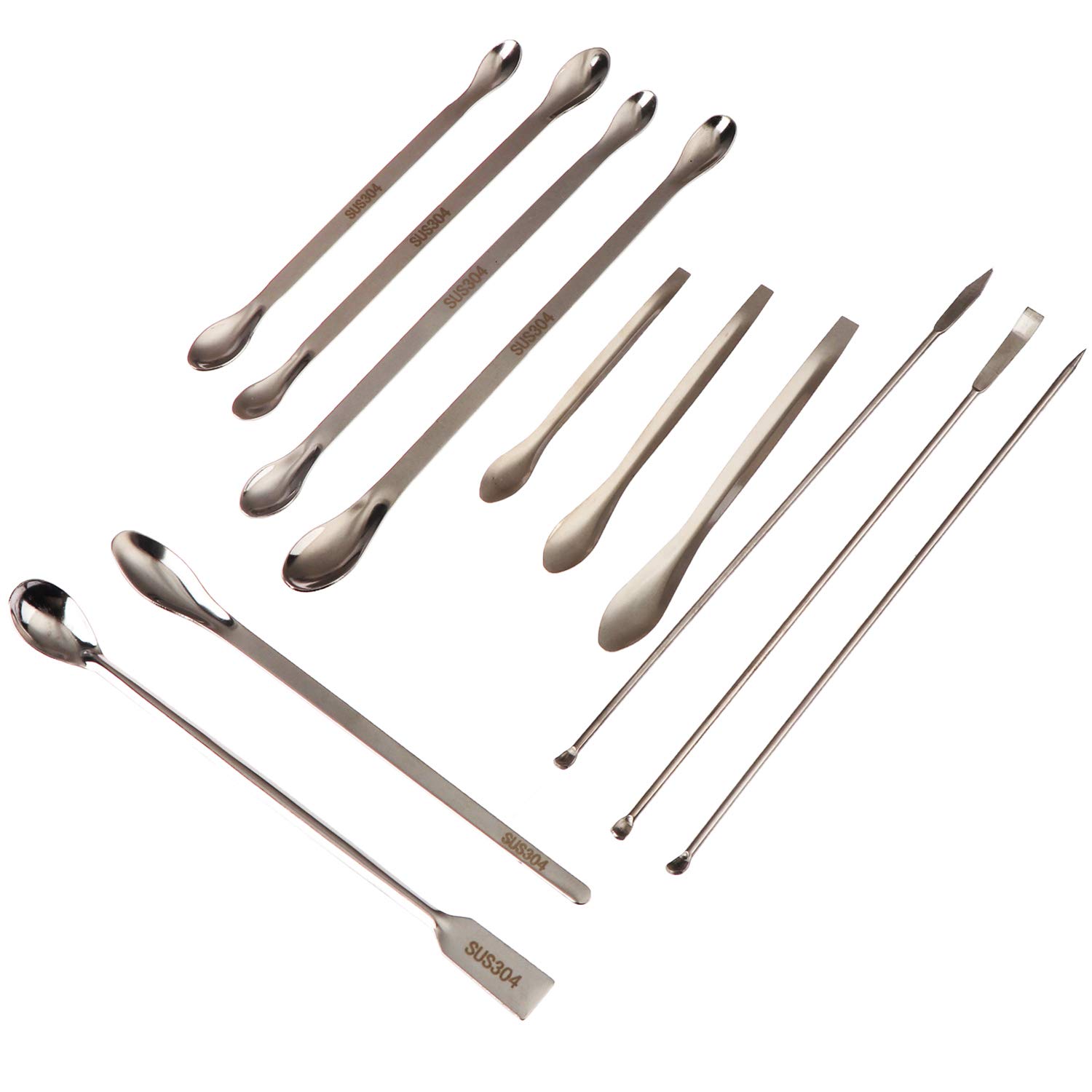 24 Pieces Stainless Steel Lab Spatula Micro Lab Scoop Stainless Steel Micro Spatula for Powders Gel Cap Filler