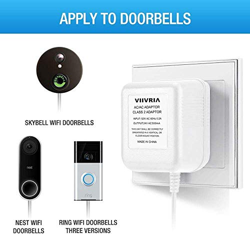 24 Volt Transformer, C Wire Adapter Thermostat, Competible with All Versions of Ring Doorbell and Thermostat for Nest Ecobee, Sensi and Honeywell, 315" Long Cable 24V Transformer