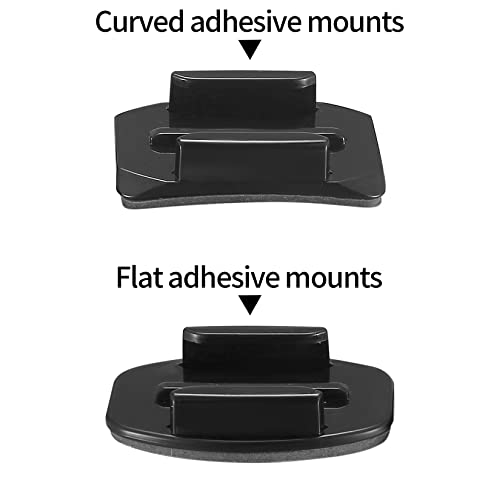 18 Set Helmet Adhesive Sticky Mounts, Flat Curved Adhesive Helmet Sticky Mounts with Accessories Kit, Compatible with GoPro Hero 10/9/8/7, Fusion, 6/5/4, Session, 3+/3/2/1, Action Camera