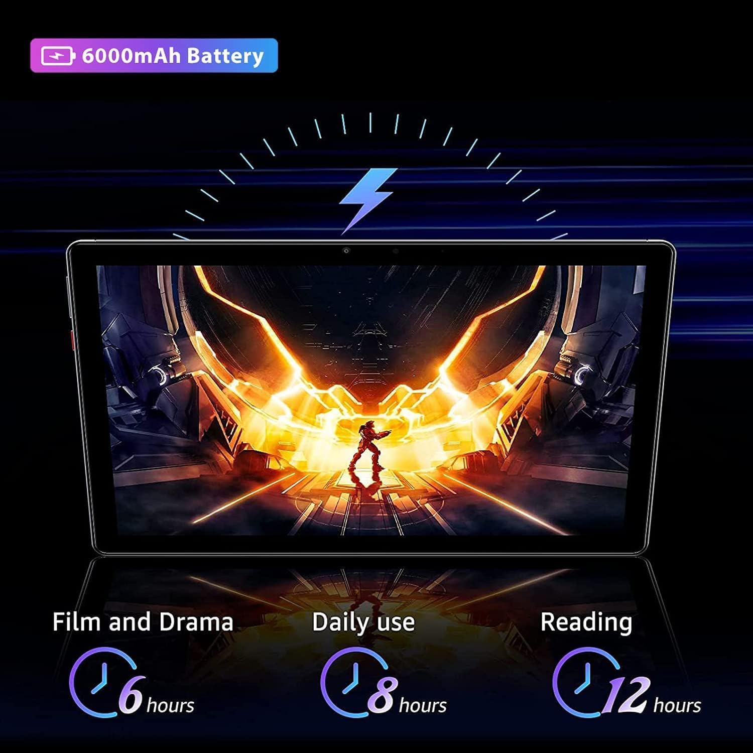 10 Inch Android Tablet pc, 64GB ROM 128GB Expand, Octa-Core Tablets, IPS HD Touch Screen,Google Certificated Wi-Fi Tablets, G+G, 8MP Camera, Long Battery Life,Silver-(with Leather case)…