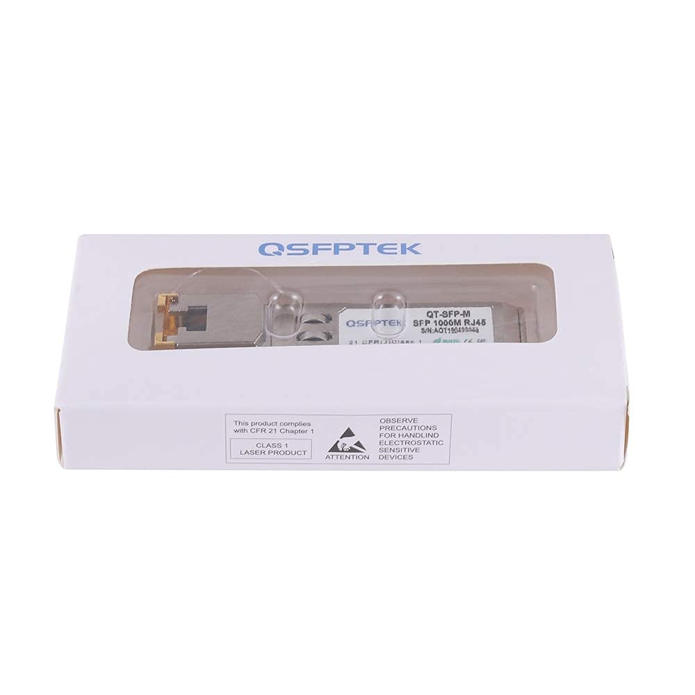 1000BASE-T SFP to RJ45, 1.25G SFP-T Gigabit SFP Copper RJ45 Module Mini GBIC Transceiver for Ubiquiti UF-RJ45-1G, Supermicro, Netgear, Broadcom, Other Open Switches, up to 100m