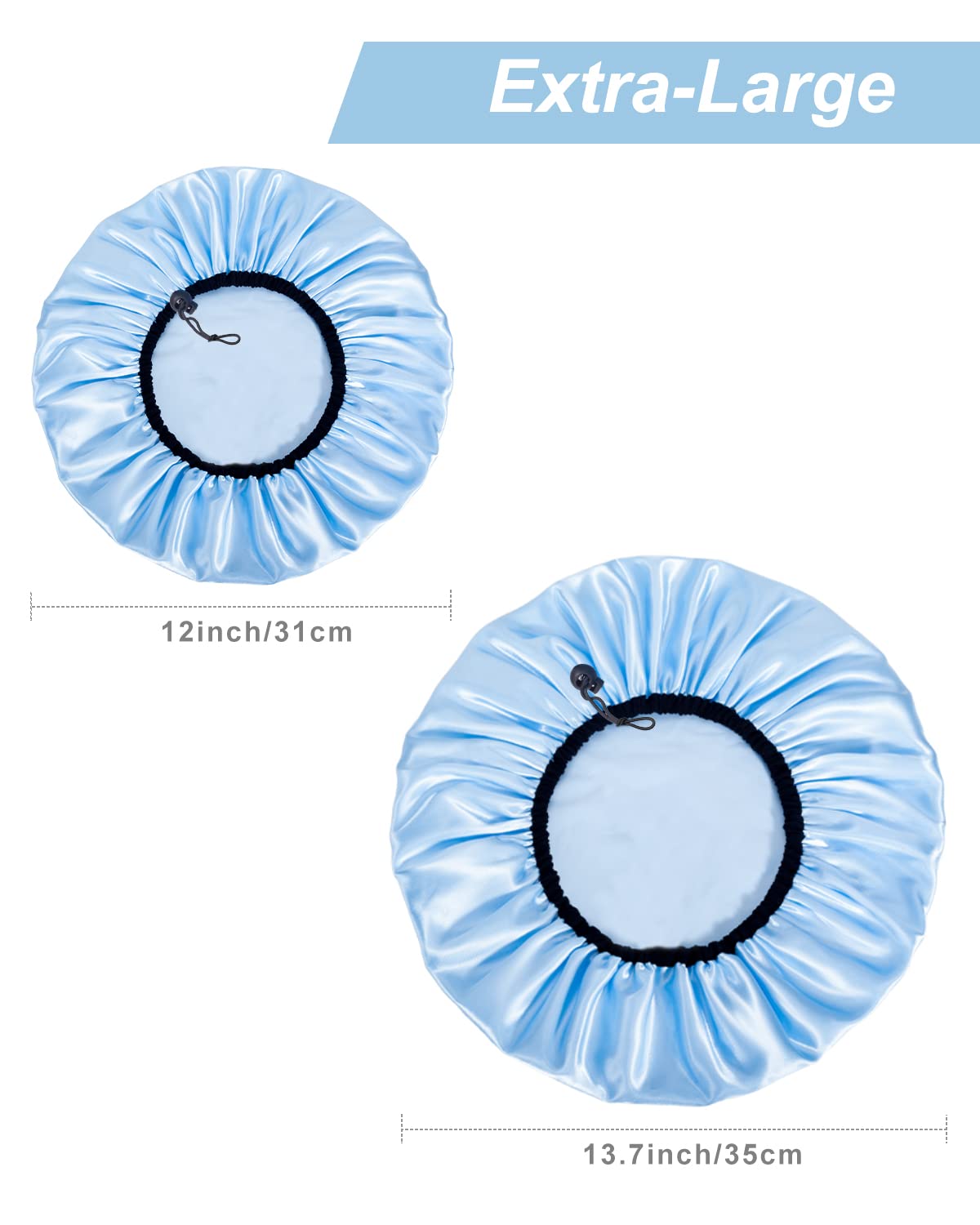 Auban Shower Cap for Women, Adjustable Reusable, Extra Large, Double-Layer Waterproof Bathing cap, Waterproof Exterior, EVA Lining, Hair Cap for All Hair lengths, 3 Colors