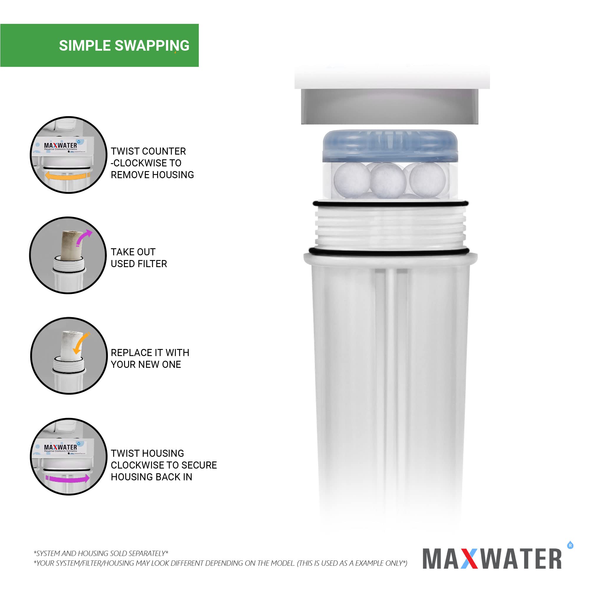 10" Standard Whole House Siliphos Anti-Scale Water Filter