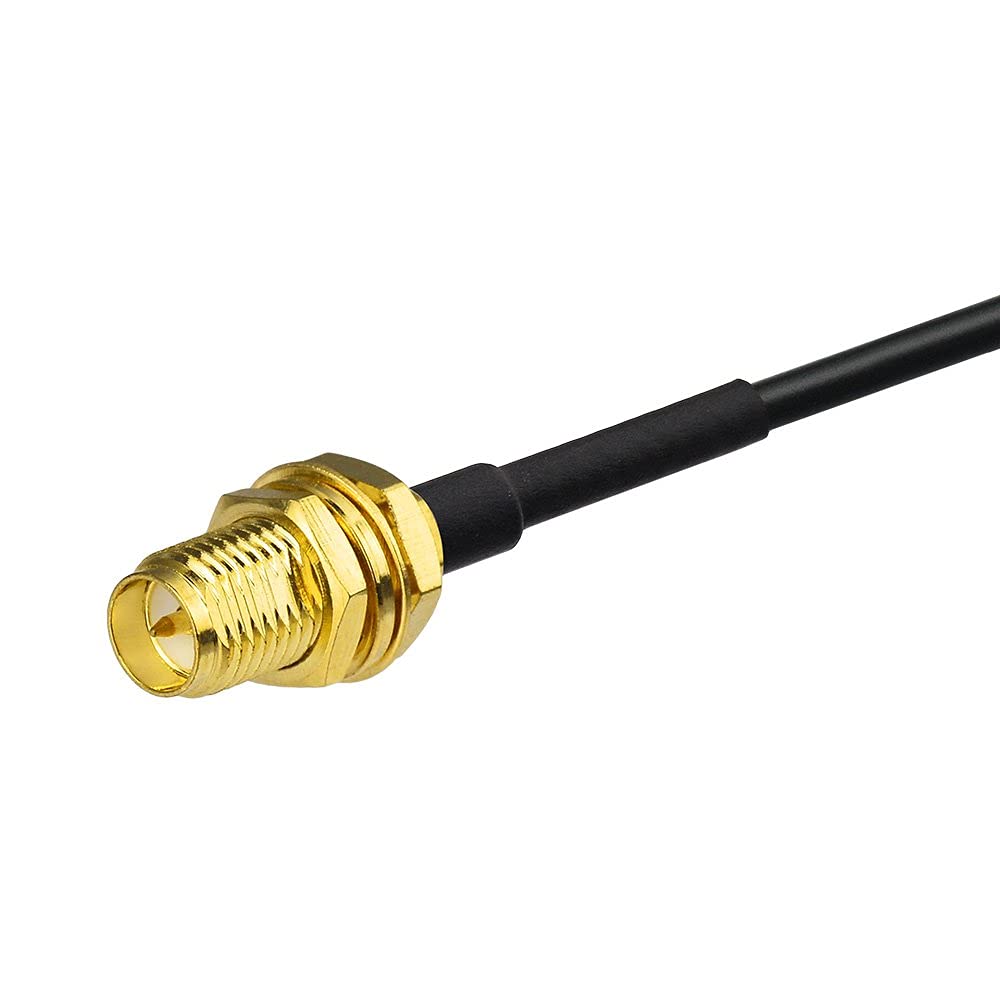 Bingfu WiFi Antenna Extension Cable 50 feet RP-SMA Male to RP-SMA Female Bulkhead Mount Double Shielded Low Loss -100 Cable for WiFi Wireless Router Hotspot Security IP Camera