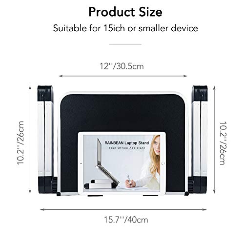 Adjustable Laptop Stand Table for Office, RAINBEAN Portable Lap Desk Stand Compatible Notebook Tablets MacBook,Foldable Lift Bracket Aluminum Ergonomics Design,Office or Home Desk Suitable for Ipad