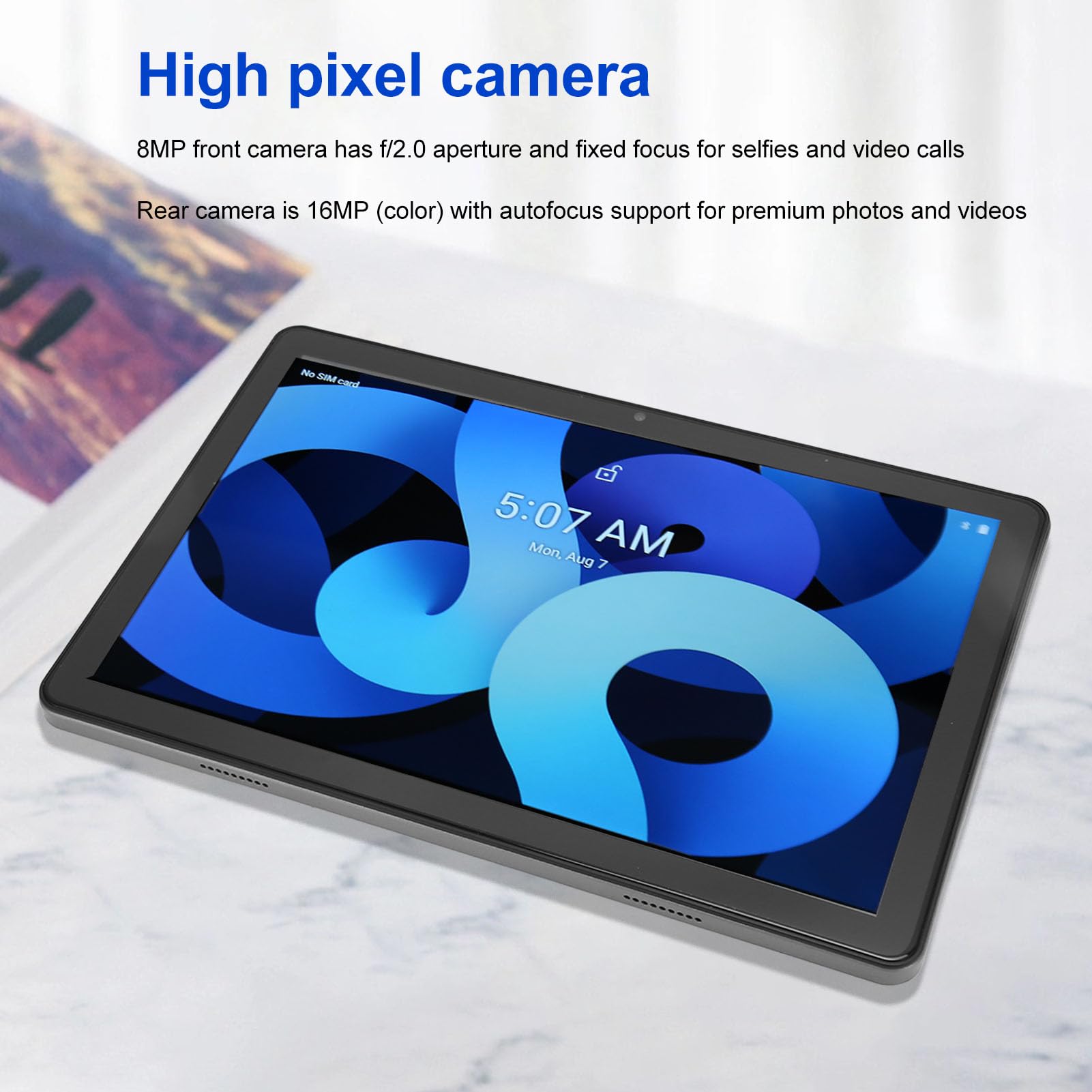 10.1 Inch Android13 Tablet, 4G LTE Tablet PC, 12GB RAM 512GB ROM, Octa Core CPU, 8MP+16MP Camera, Touchscreen, 2.4/5G WiFi, Bluetooth, Triple Card Slot, Long Battery Life (Grey)