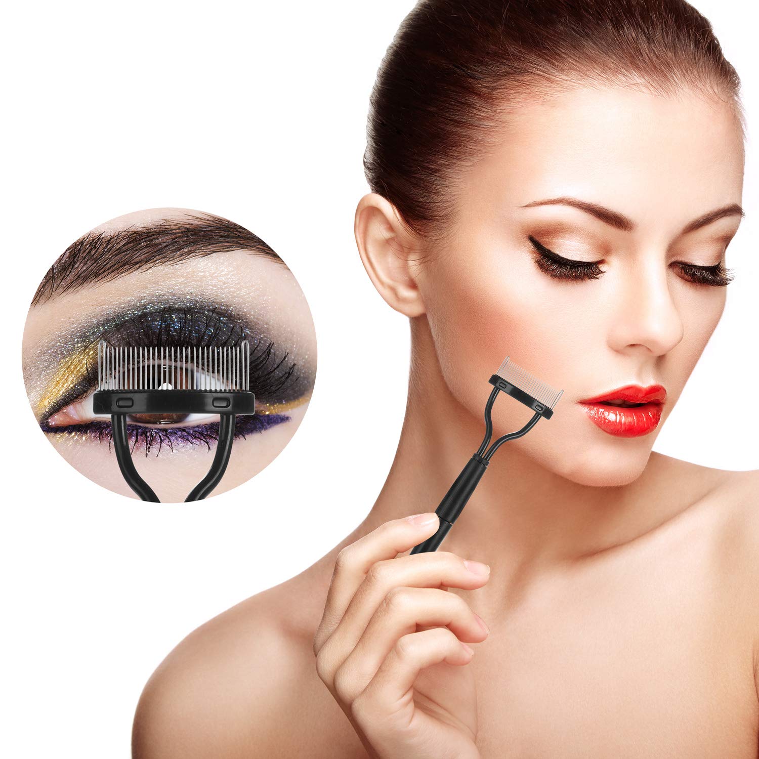 4 Pcs Lash Comb Eyelash Separator Metal Teeth Mascara Comb Eyelash Definer Lash Separator Tool Eyelash Brush