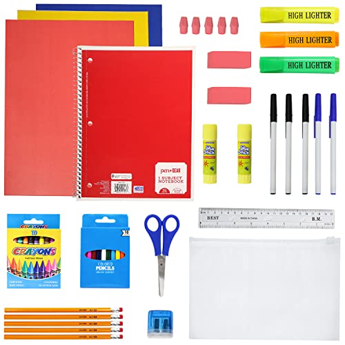 12-Pack 17β Sport Backpacks with 50 Piece School Supplies Kits β Bulk Bundle Essential for Elementary, Middle, and High School Students, 12 Assorted Styles