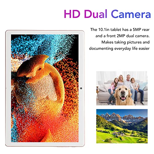 10.1 inch Tablet HD, Pink Calling Tablet, Ram 2GB ROM 32GB, Dual Sim, for Android 10.0, A7 Quad Core and Sc7731e, 3 Card Slots, 5 Million Front and 2 Million Rear Pixels, for Study Work Games(US)