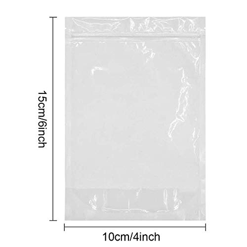 100 Pack Clear Zipper Stand Up Pouch Bag, Dry Fruit Food Packaging Bag, Moisture-Proof Transparent Sealing Bag Resealable Ziplock Snack Food Tea Pouches (4" x 6")
